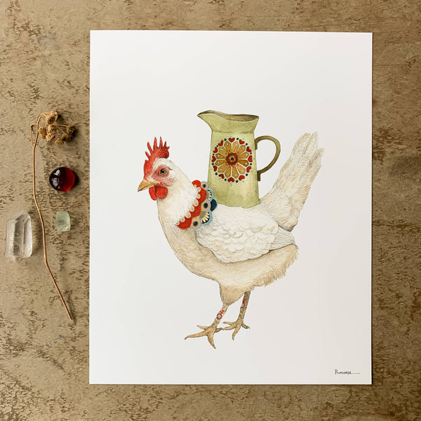 Jen the Hen's Pitcher: Woodland Kitchen (8" x 10" Print) - Wild Roots ...