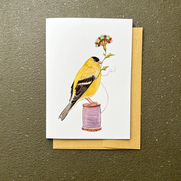 Floral Finch Card - Wild Roots Apothecary