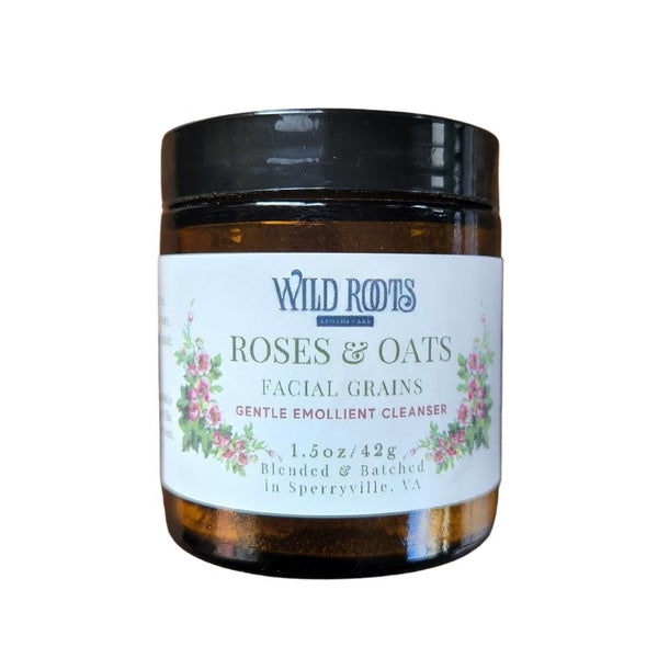 Roses & Oats Facial Cleansing Grains | Gentle Daily Exfoliation - Wild ...